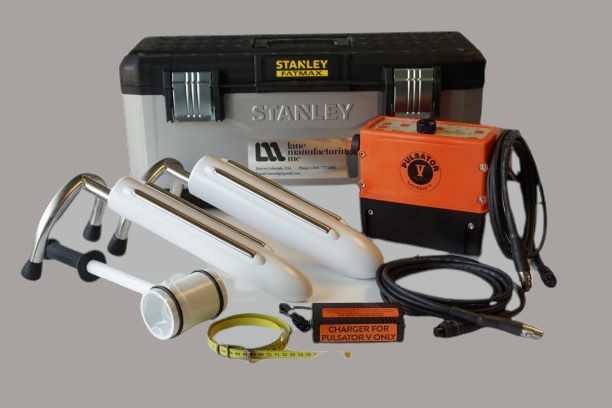 Pulsator V, electronic ejaculator, complete with one 60mm and one 75mm ...